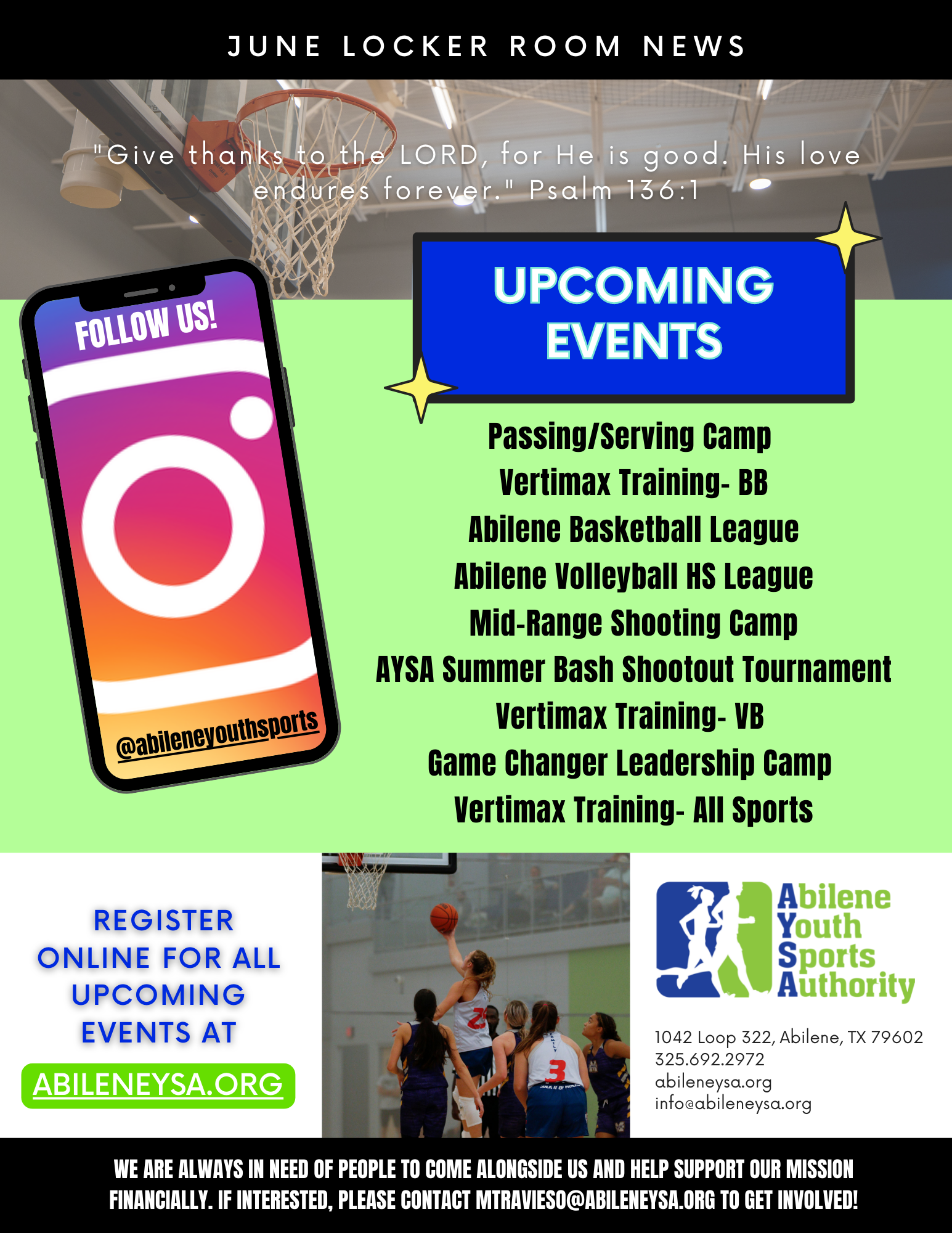 June Locker Room News – AYSA